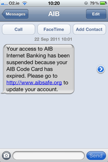 AIB Phishing alert | Do My Books